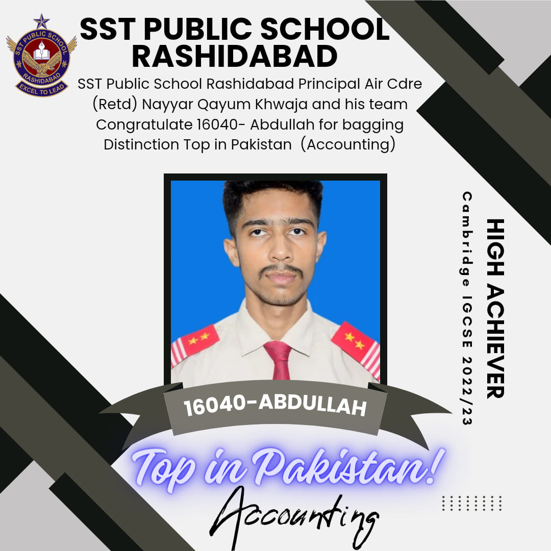 Position Holders – SST Public School Rashidabad